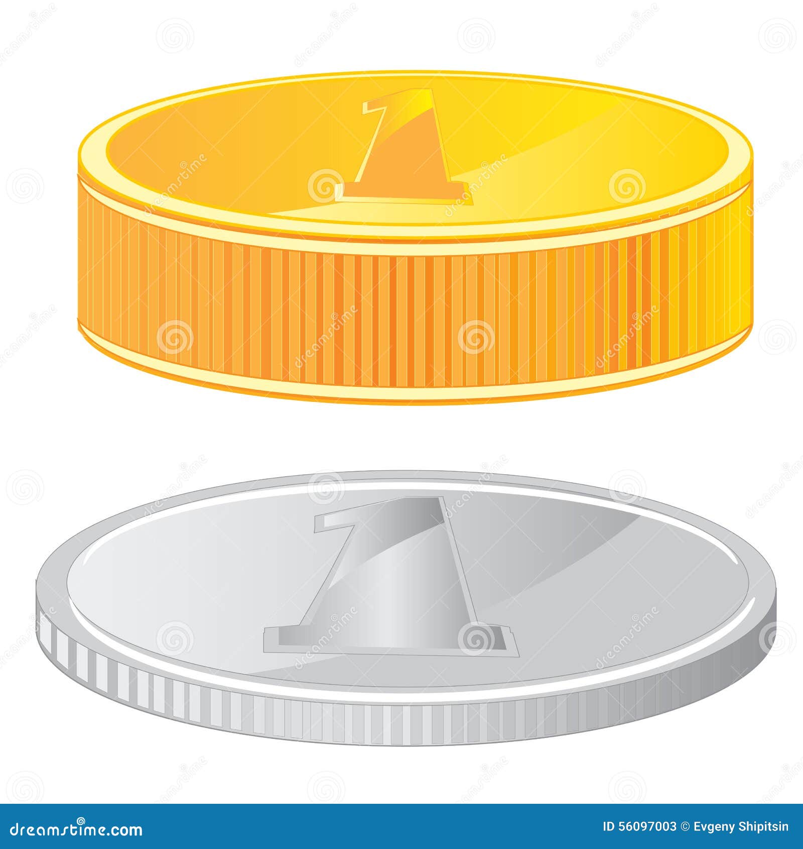 Two coins stock illustration. Illustration of market - 56097003