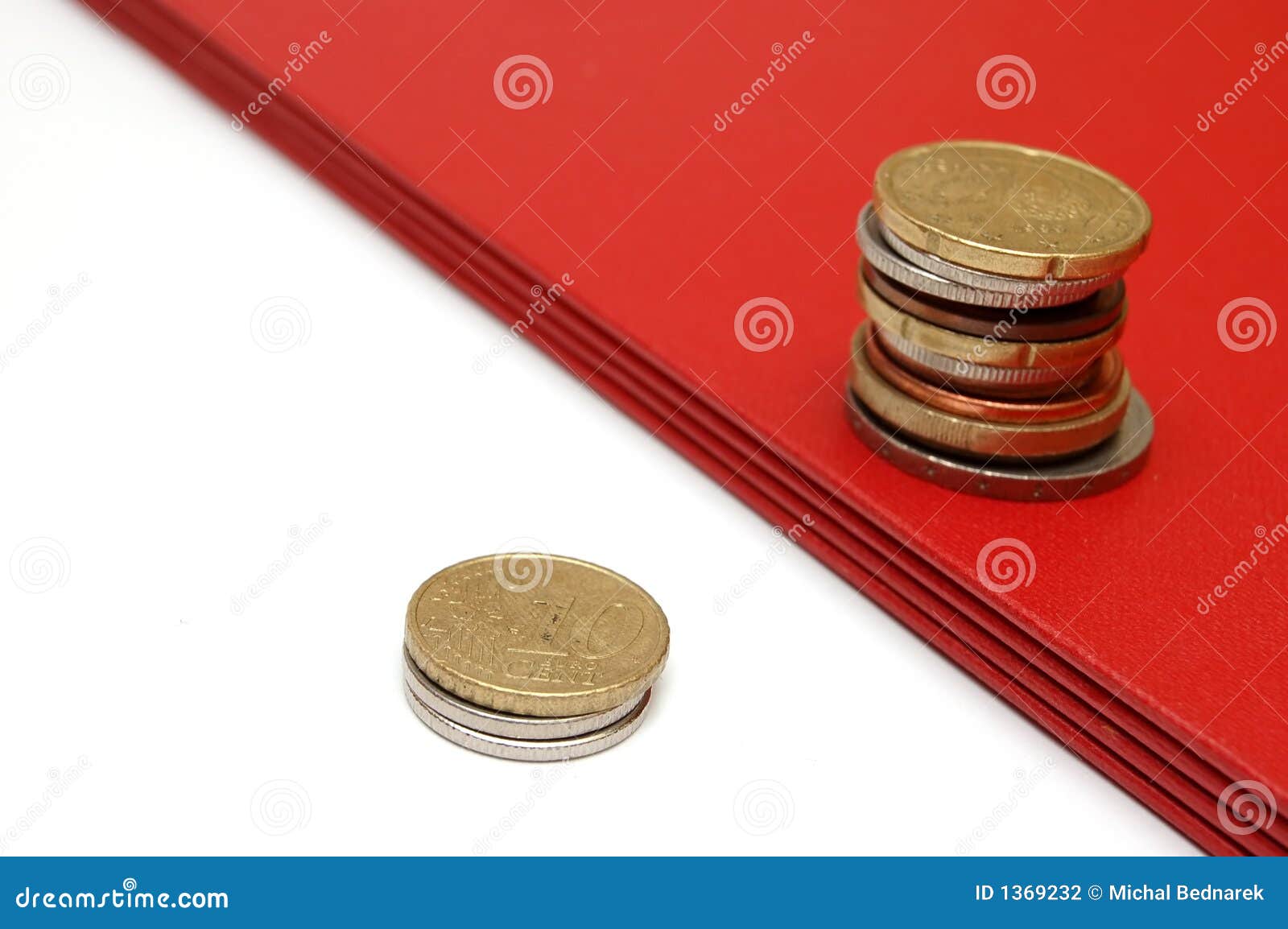 Two coins towers stock photo. Image of banks, purity, finance - 1369232