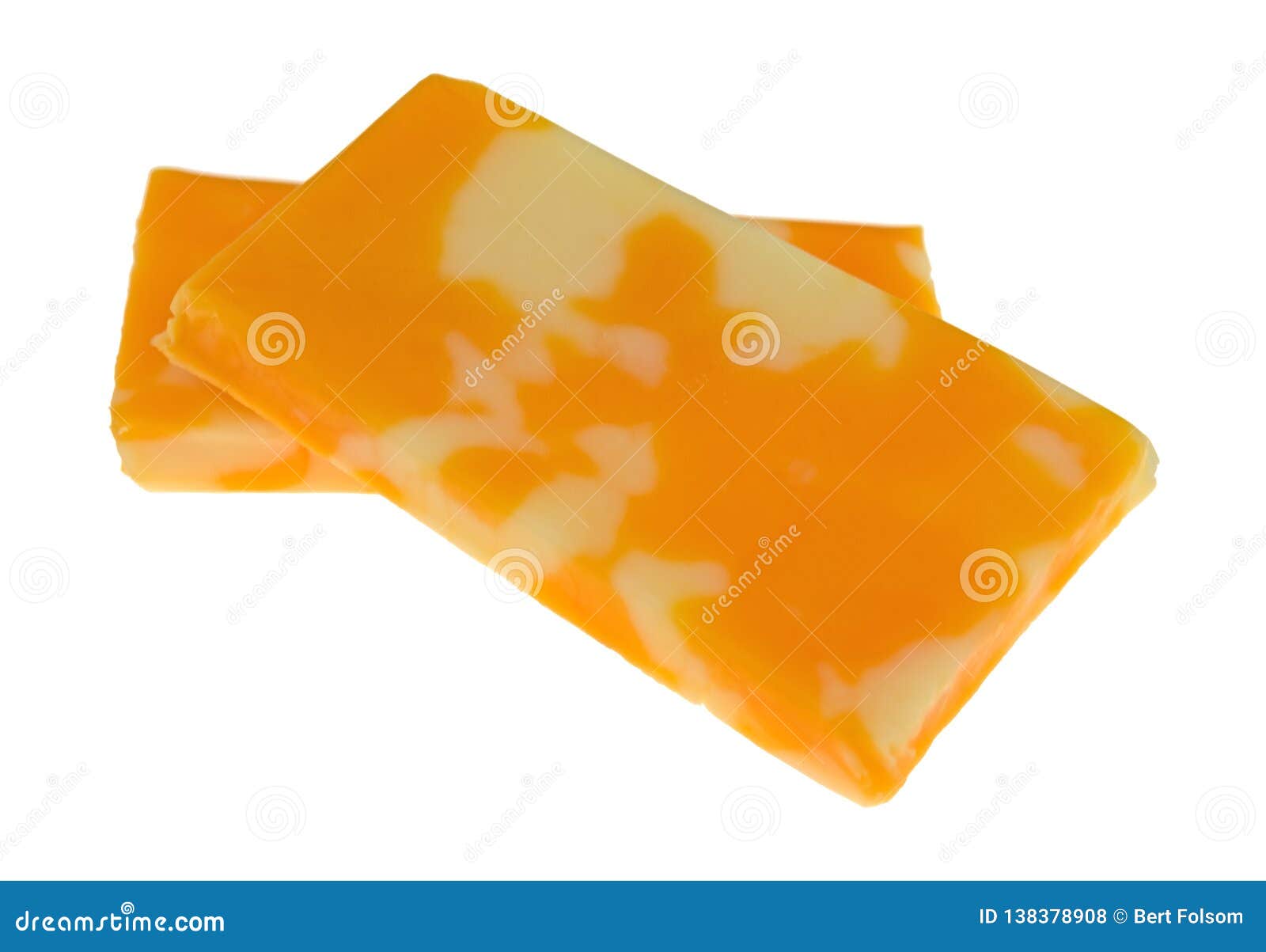 Two Colby Jack Cheese Bars Isolated on a White Background Side View ...