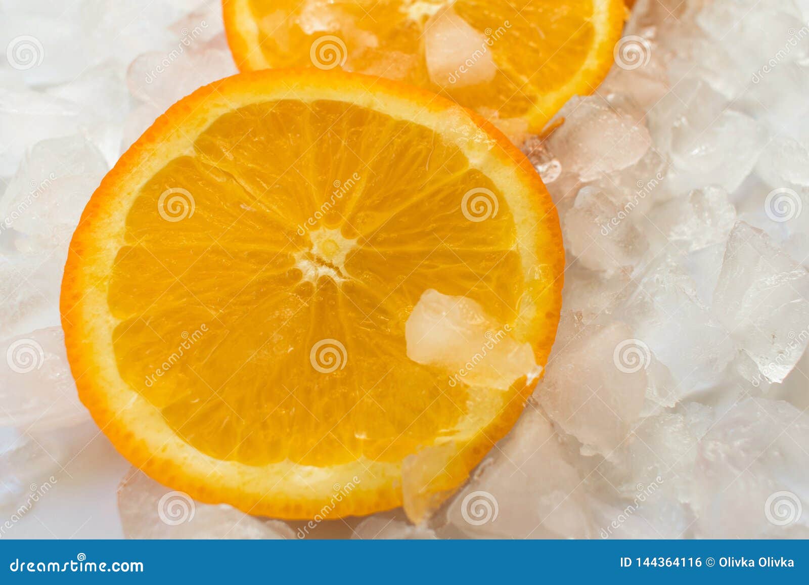 Fresh Orange Slices on Ice Cubes Stock Photo - Image of citrus, food ...