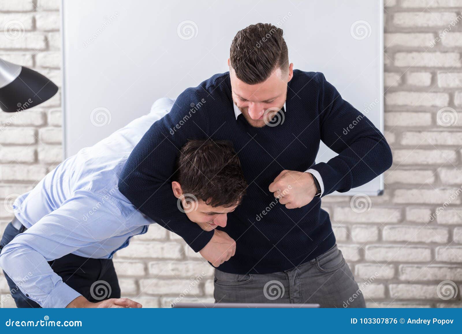 Two Colleague Fighting in Office Stock Photo - Image of energy, friends ...