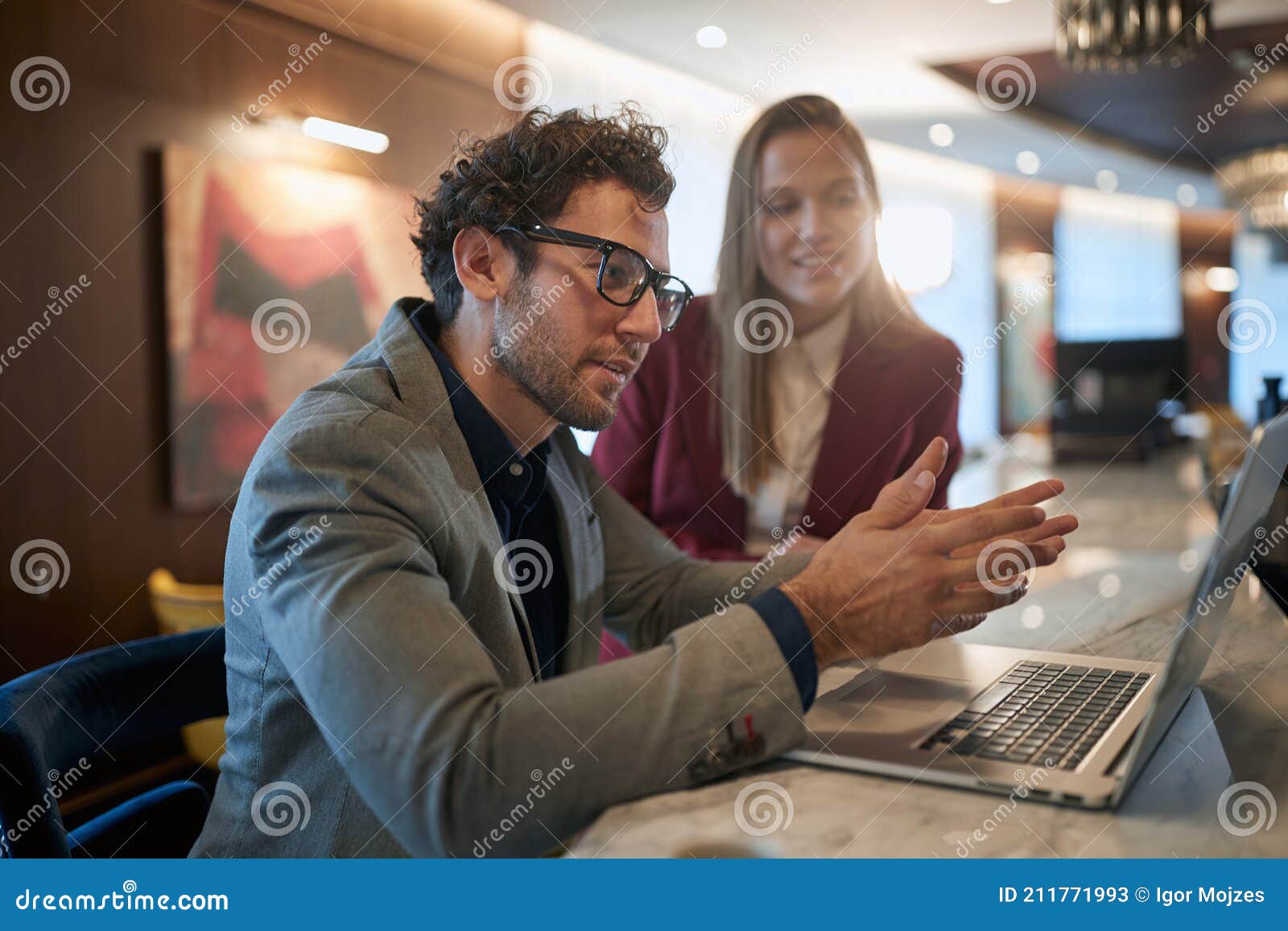 Two Colleagues Chatting Together on a Break Stock Image - Image of ...