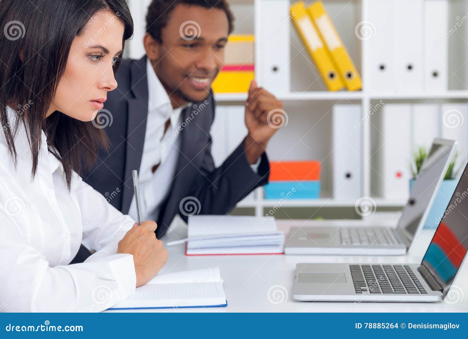 Two Colleagues Collaborating Stock Photo - Image of smart, occupation ...