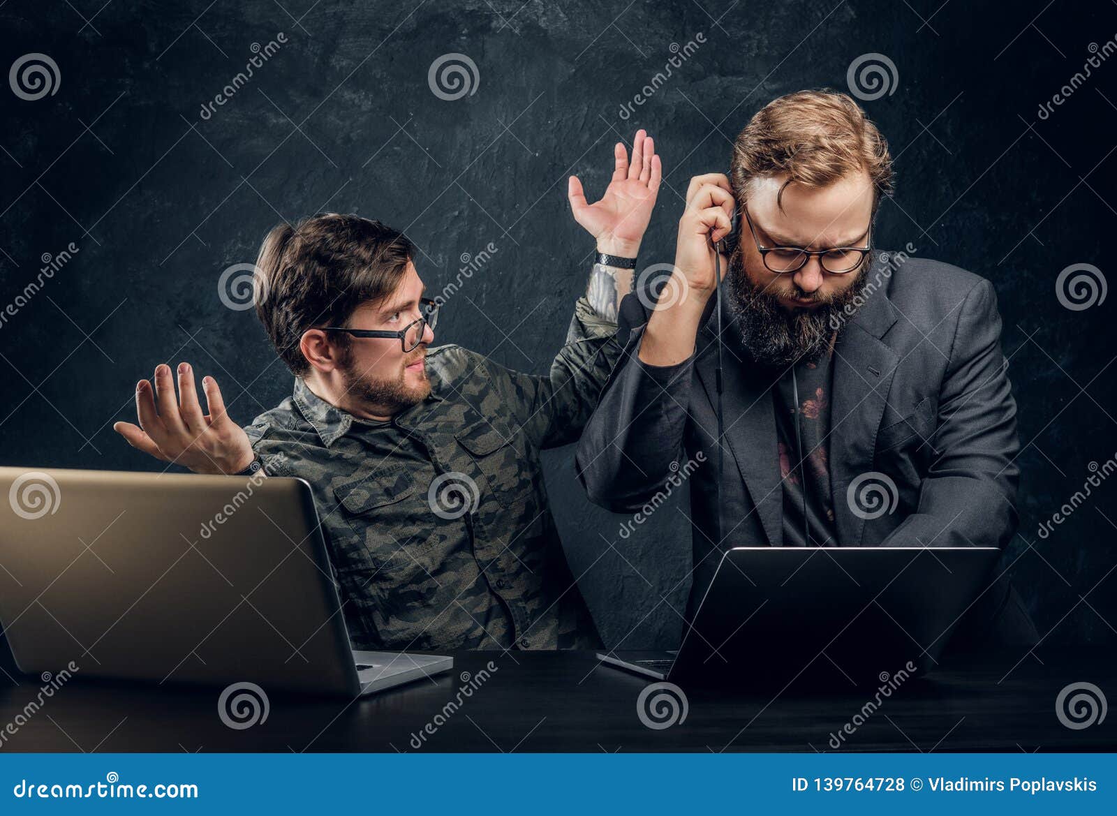 Two Colleagues Discuss the Work Stock Photo - Image of cropped, manly ...
