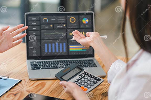 Two Colleagues Engaged in Business Analytics, Using Digital Tablets ...