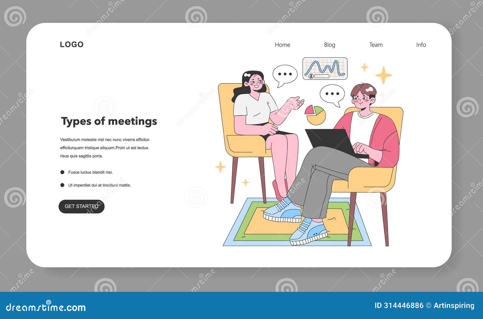 Two Colleagues Engaging. Flat Vector Stock Vector - Illustration of ...