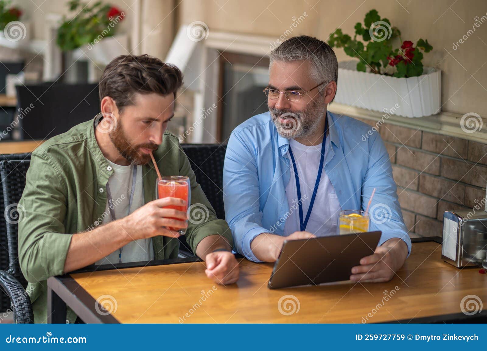 Two Colleagues Having Dinner and Looking Contented Stock Image - Image ...