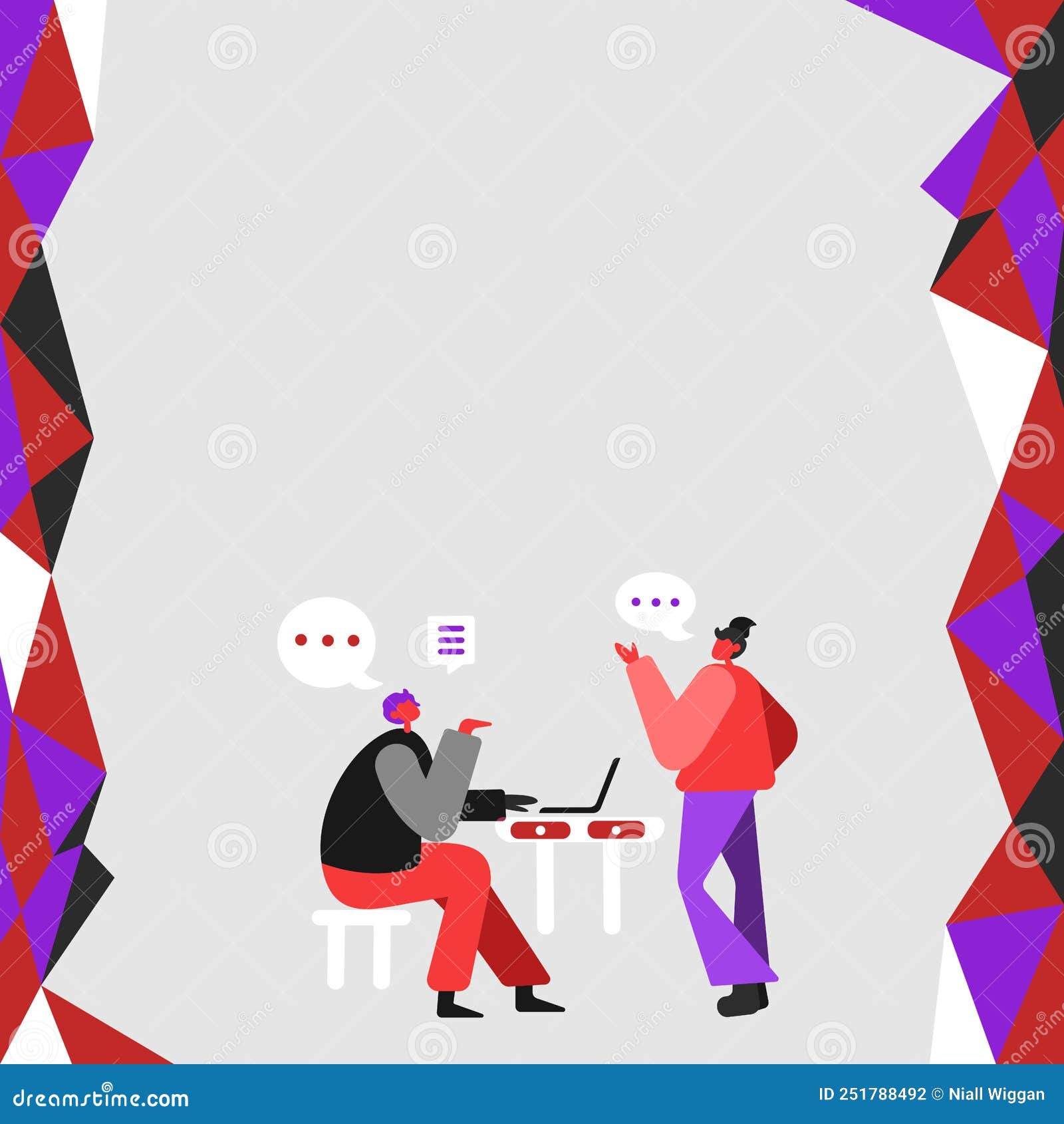 Two Colleagues Having Meeting Using Technology Discussing Future Plan ...