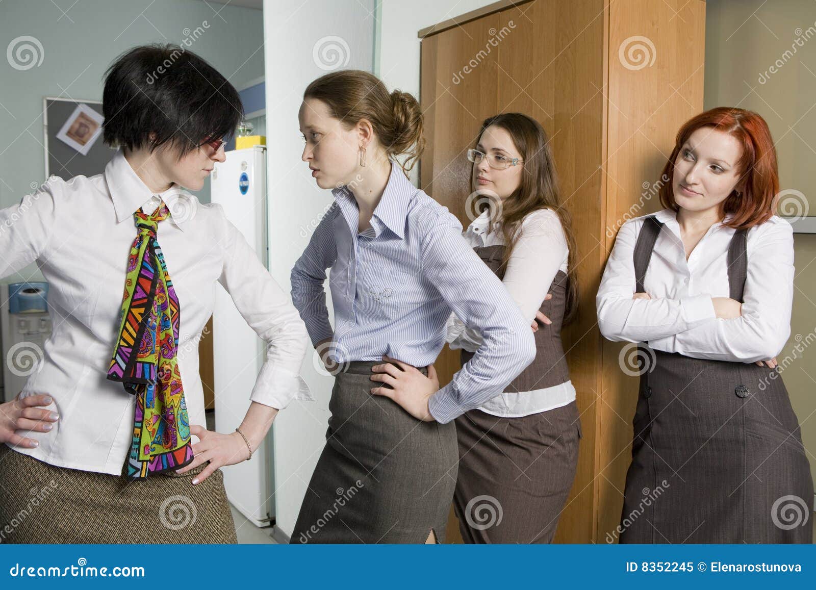 Two Colleagues Quarrel. Woman Look at Conflict Stock Image - Image of ...