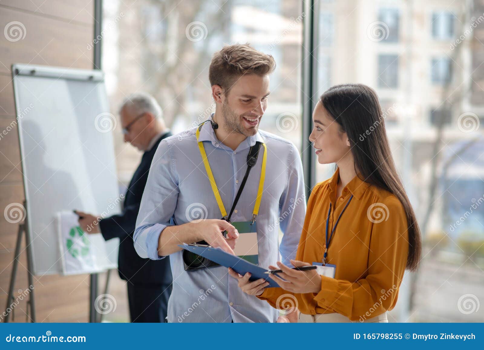 Two Colleagues Sharing Opinion about Their Work Stock Image - Image of ...
