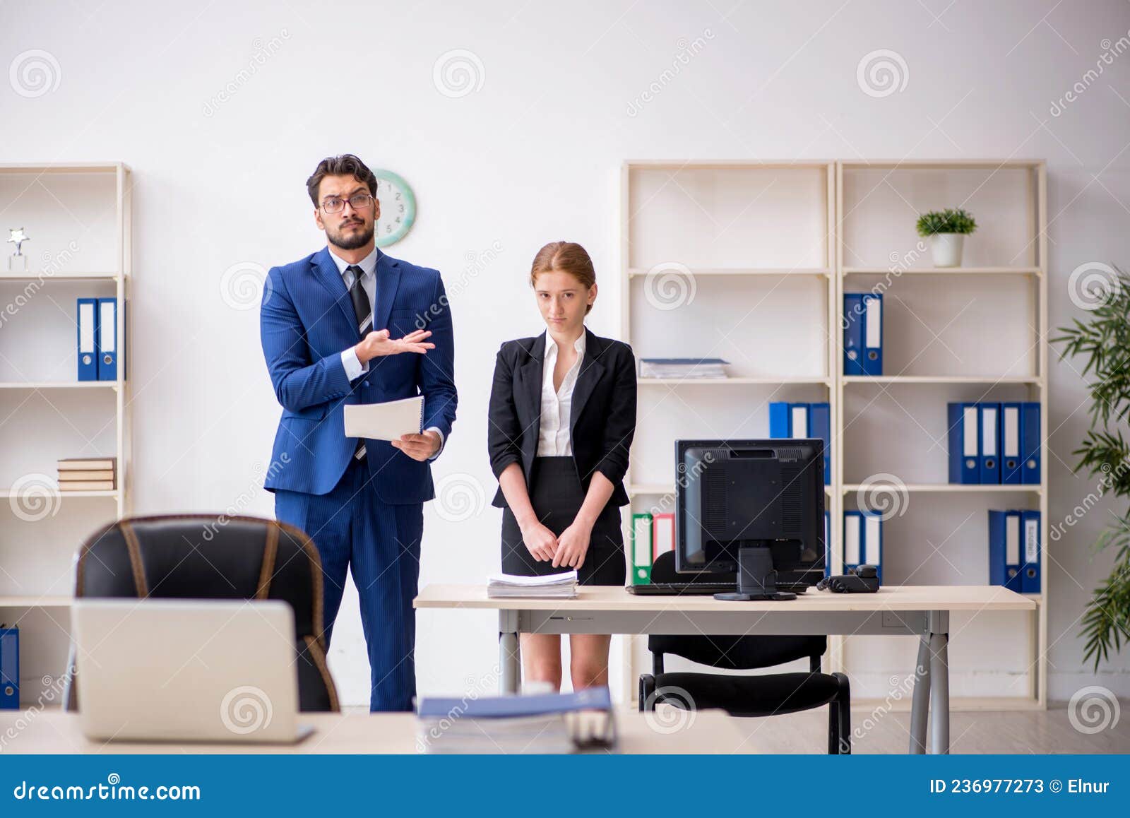 Two Colleagues Working in the Office Stock Image - Image of discussing ...