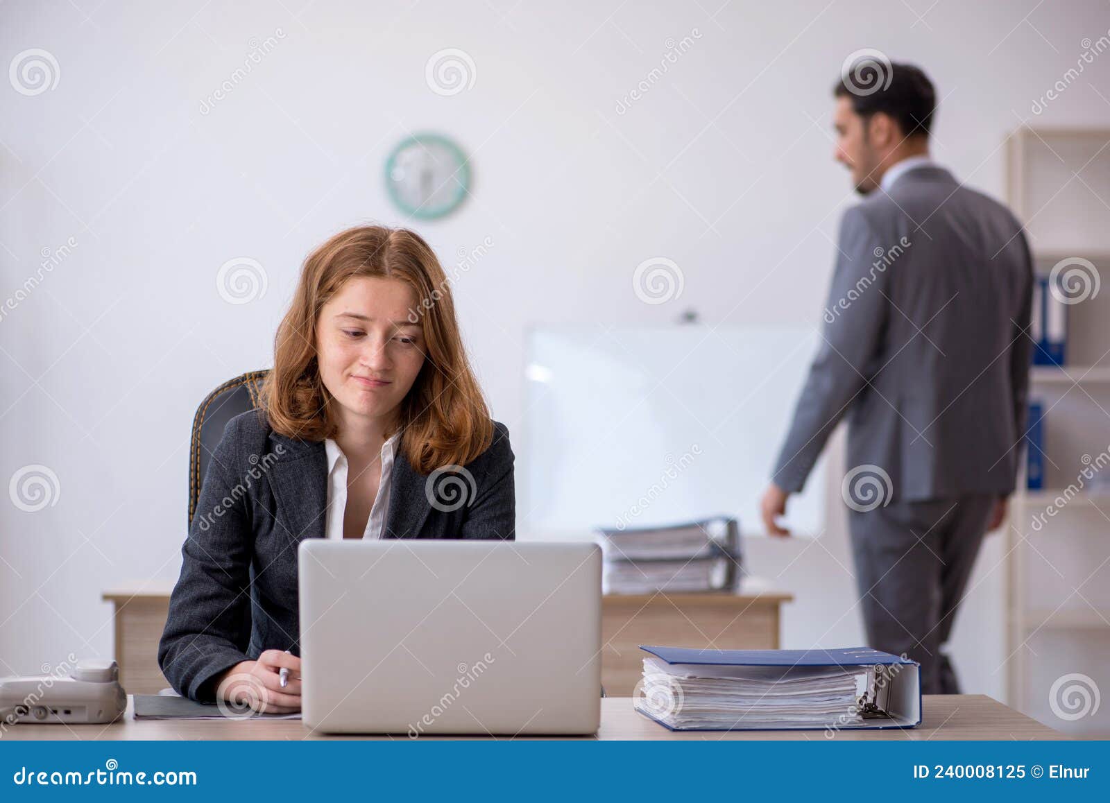 Two Colleagues Working in the Office Stock Image - Image of business ...