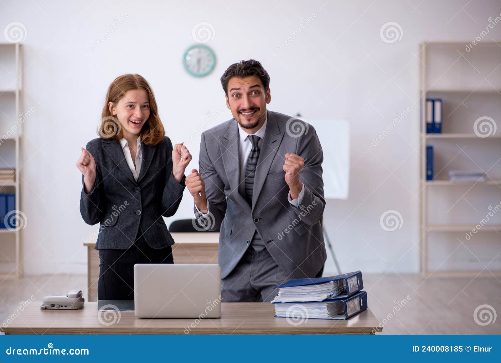 Two Colleagues Working in the Office Stock Image - Image of discussion ...