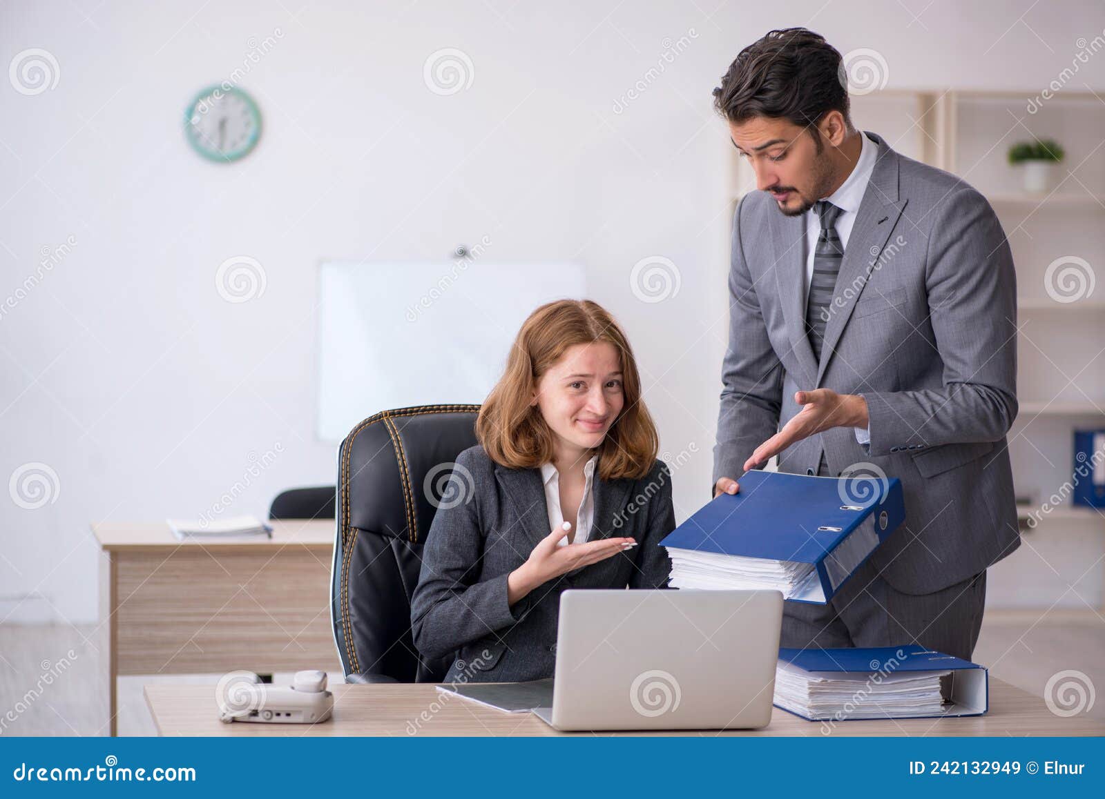 Two Colleagues Working in the Office Stock Image - Image of working ...