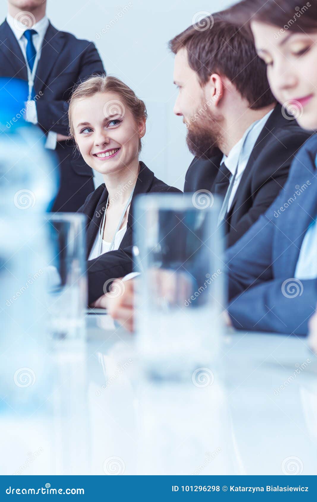 Colleagues Talking during Break Stock Photo - Image of interior ...