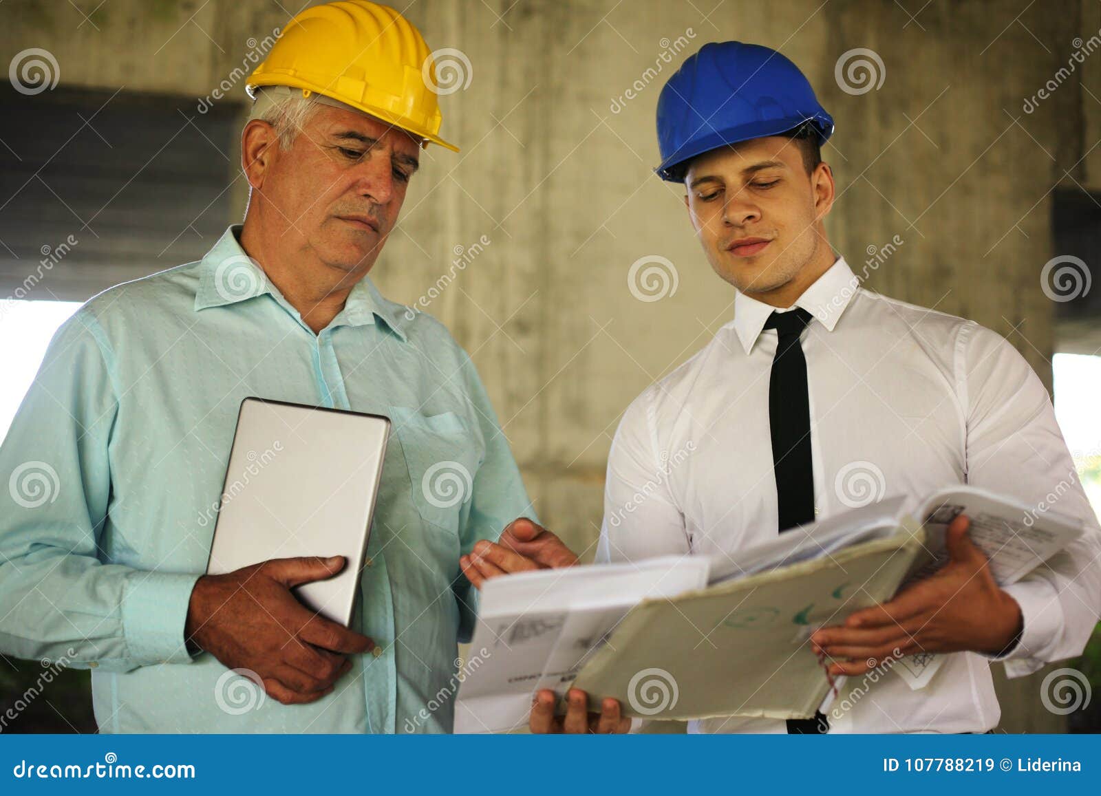 Two Colleagues in the Work. Stock Image - Image of hardhat, corporate ...