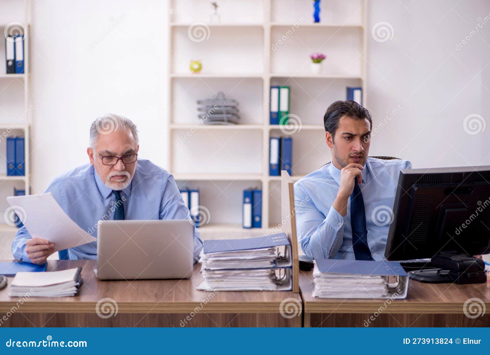 Two Male Colleagues Working in the Office Stock Photo - Image of ...