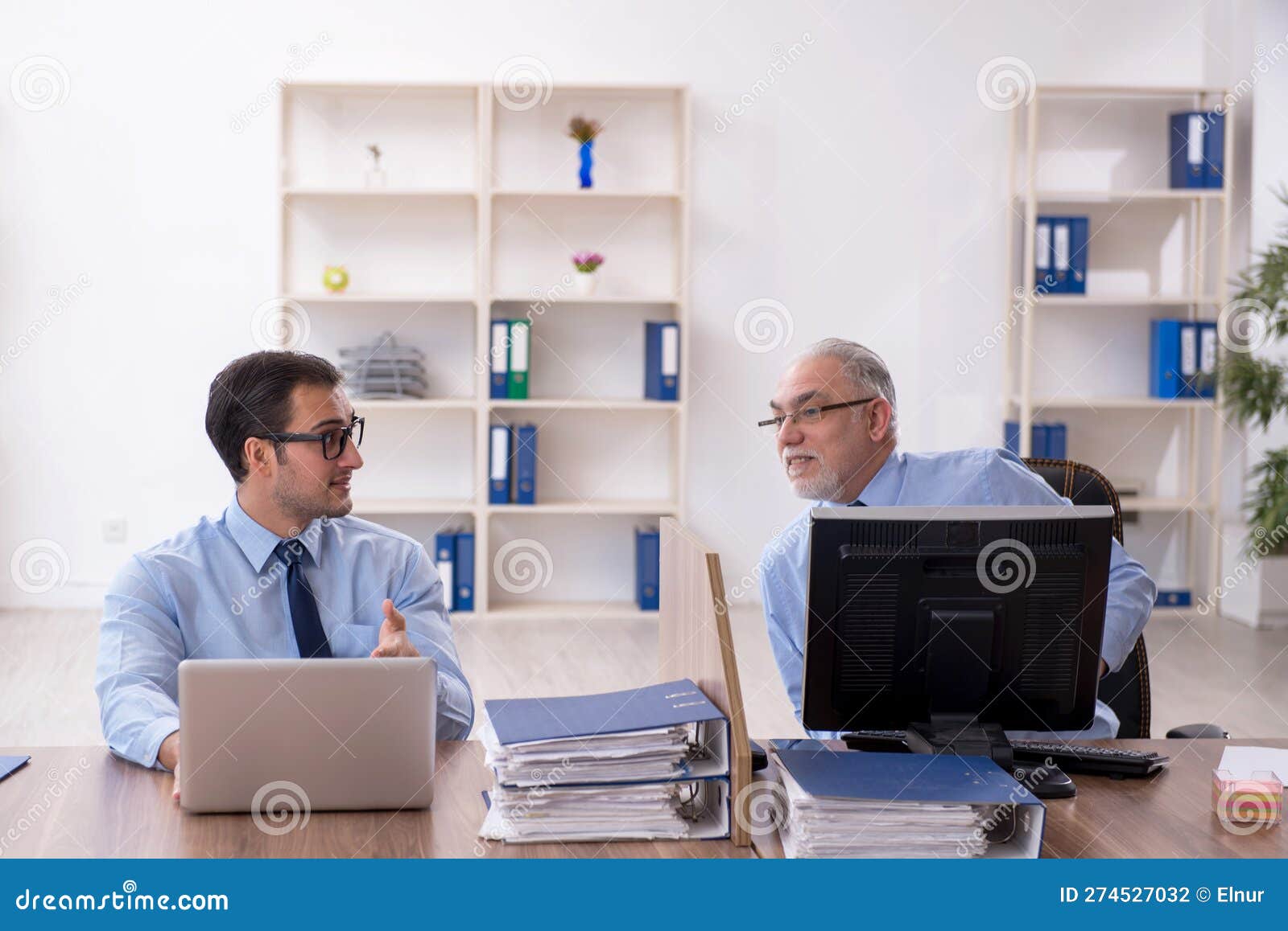 Two Male Colleagues Working in the Office Stock Photo - Image of ...