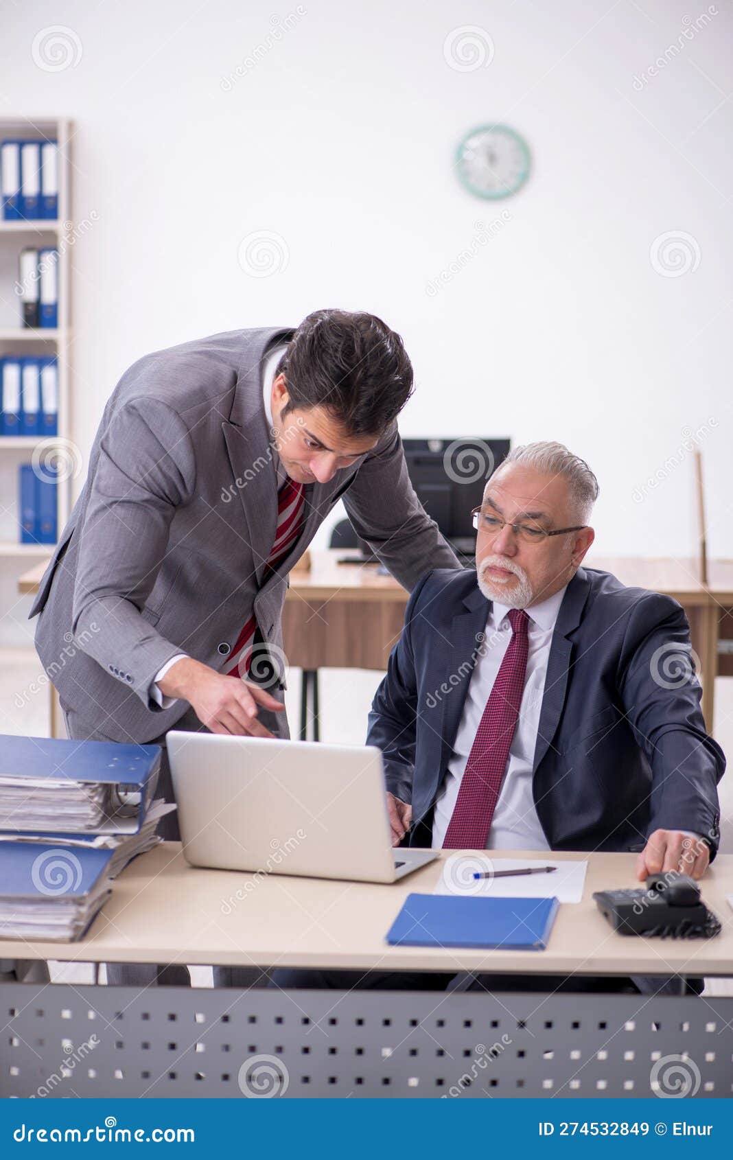 Two Male Colleagues Working in the Office Stock Image - Image of ...