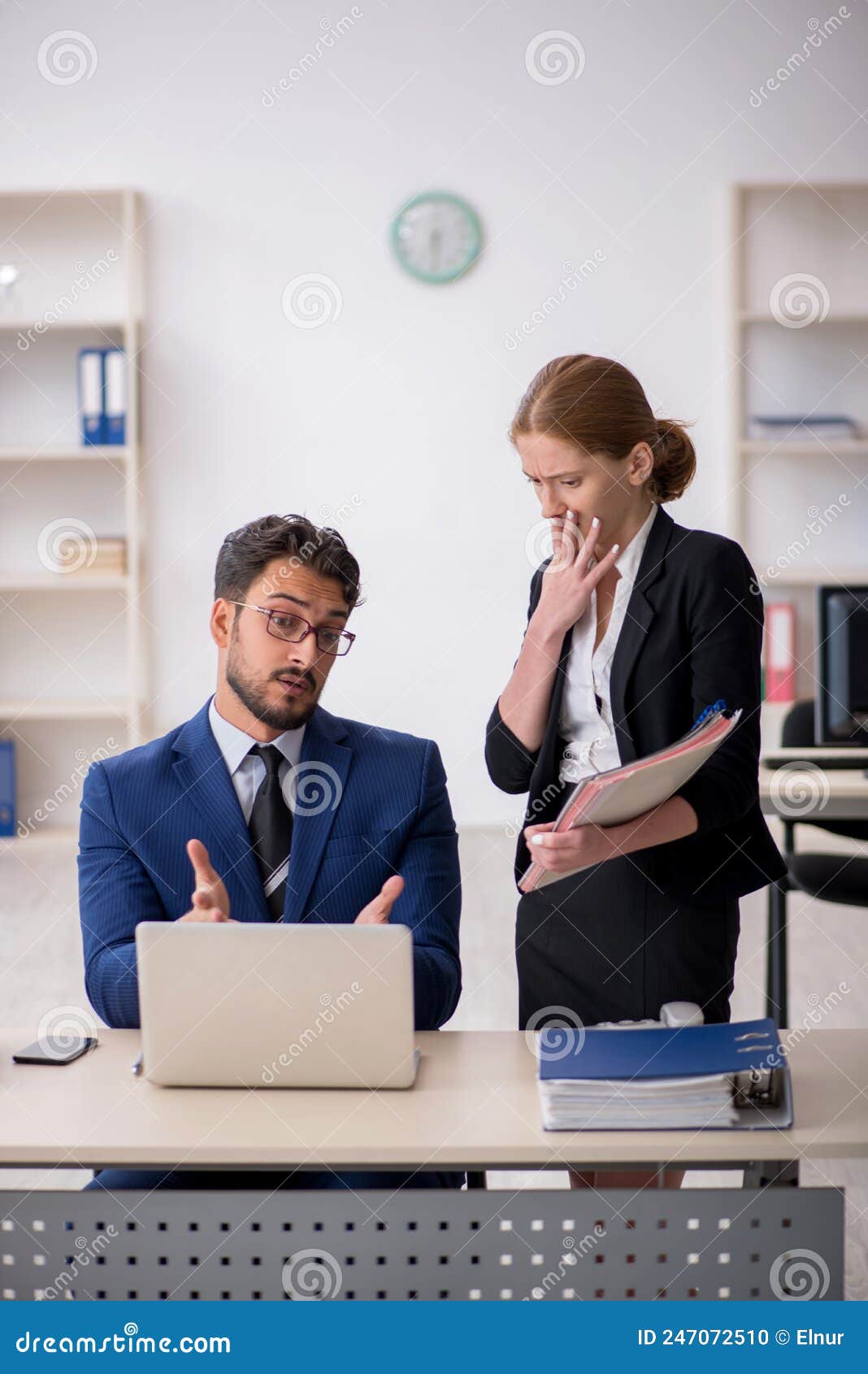 Two Colleagues Working in the Office Stock Photo - Image of workaholic ...