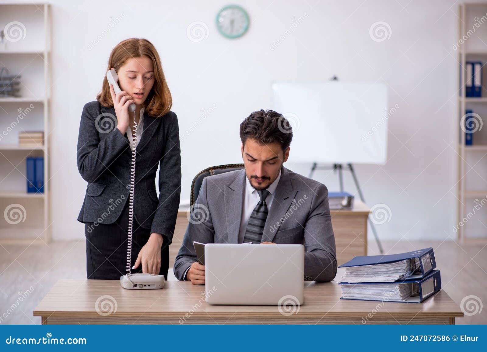 Two Colleagues Working in the Office Stock Photo - Image of talking ...