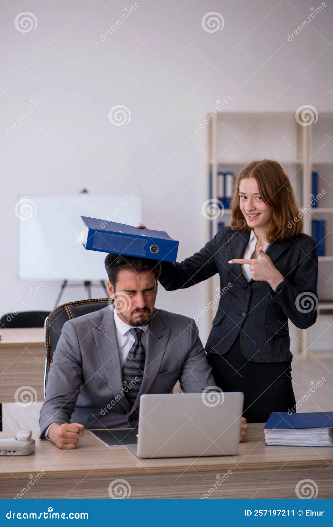 Two Colleagues Working in the Office Stock Image - Image of boss ...
