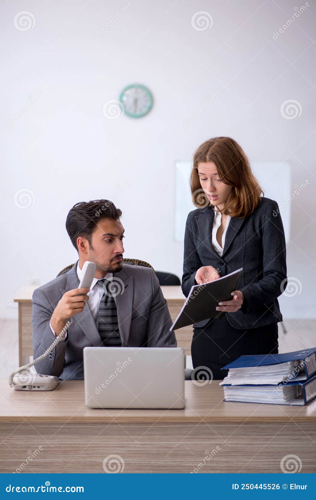 Two Colleagues Working in the Office Stock Photo - Image of thinking ...