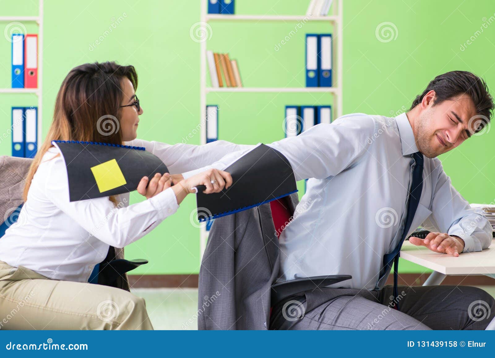 The Two Colleagues Working in the Office Stock Photo - Image of ...