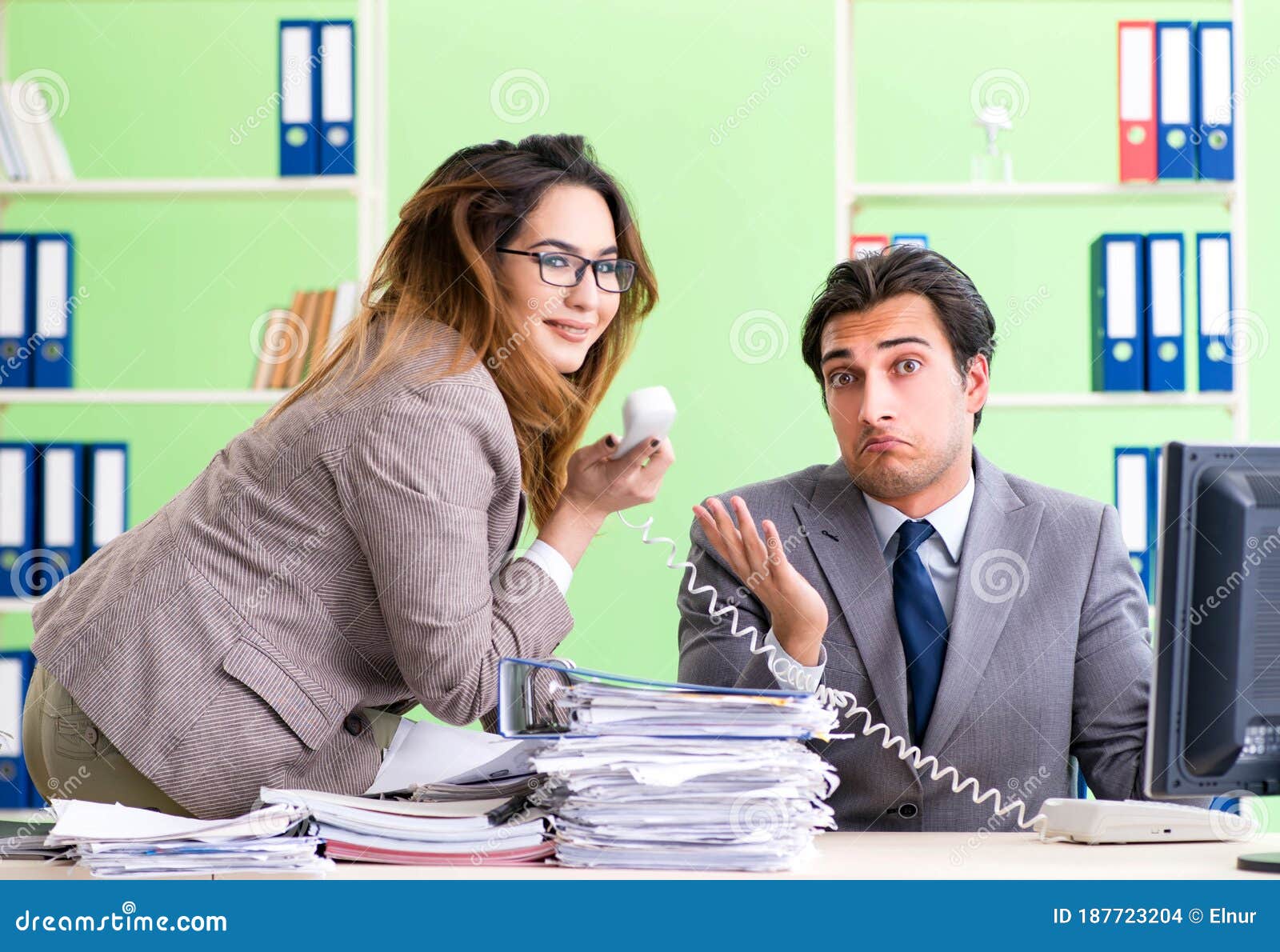 Two Colleagues Working in the Office Stock Photo - Image of businessman ...