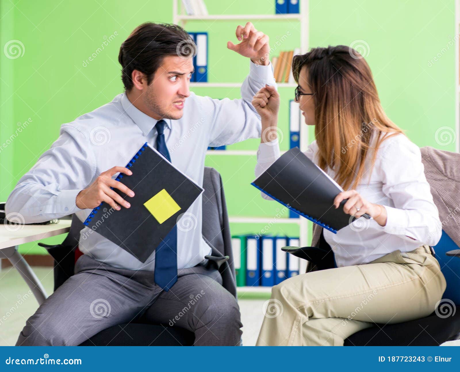 Two Colleagues Working in the Office Stock Image - Image of ...