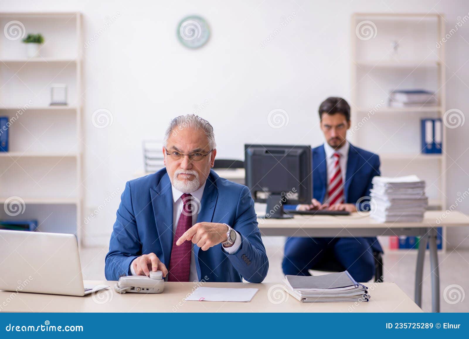 Two Male Colleagues Working in the Office Stock Image - Image of ...