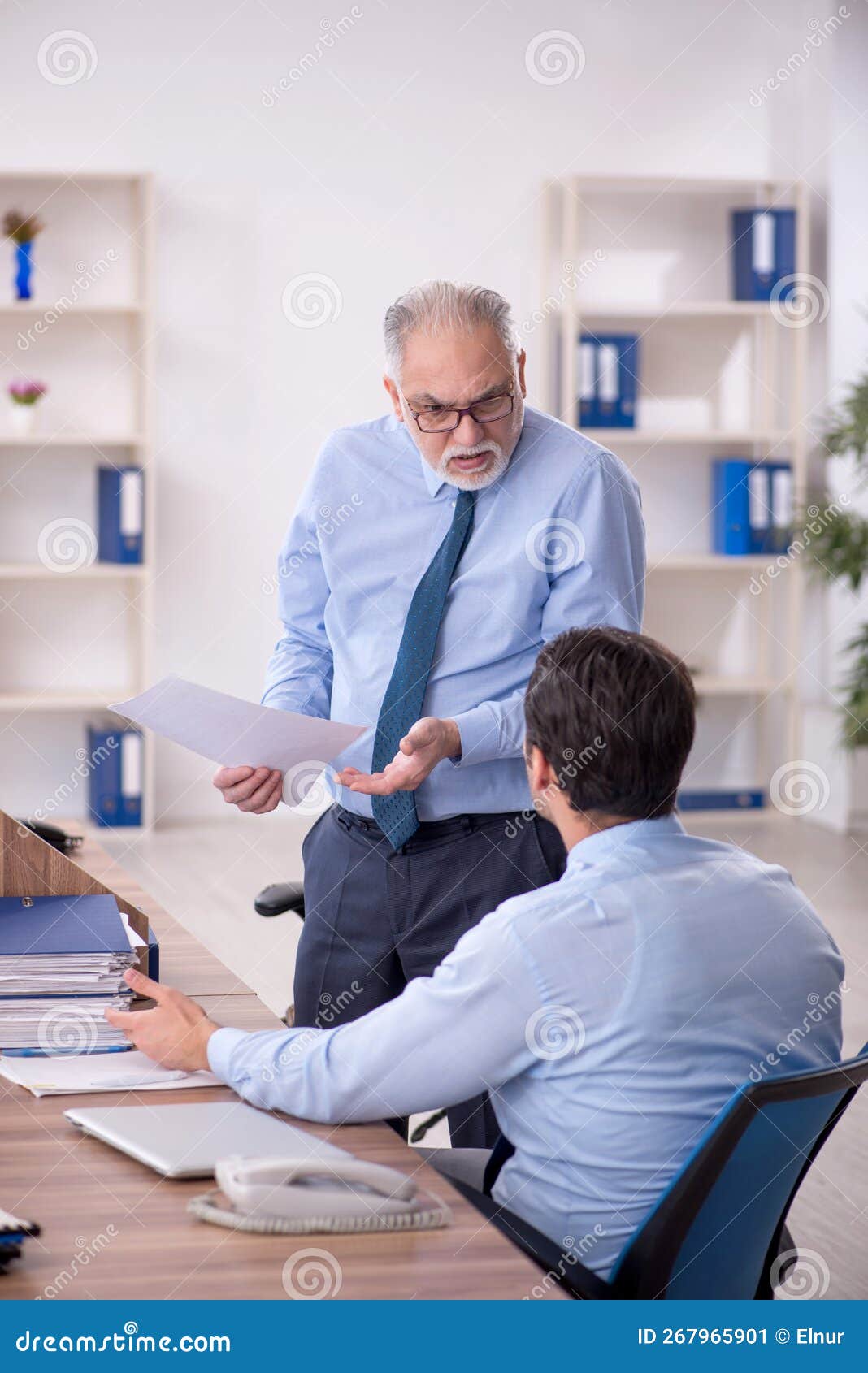 Two Male Colleagues Working in the Office Stock Image - Image of ...