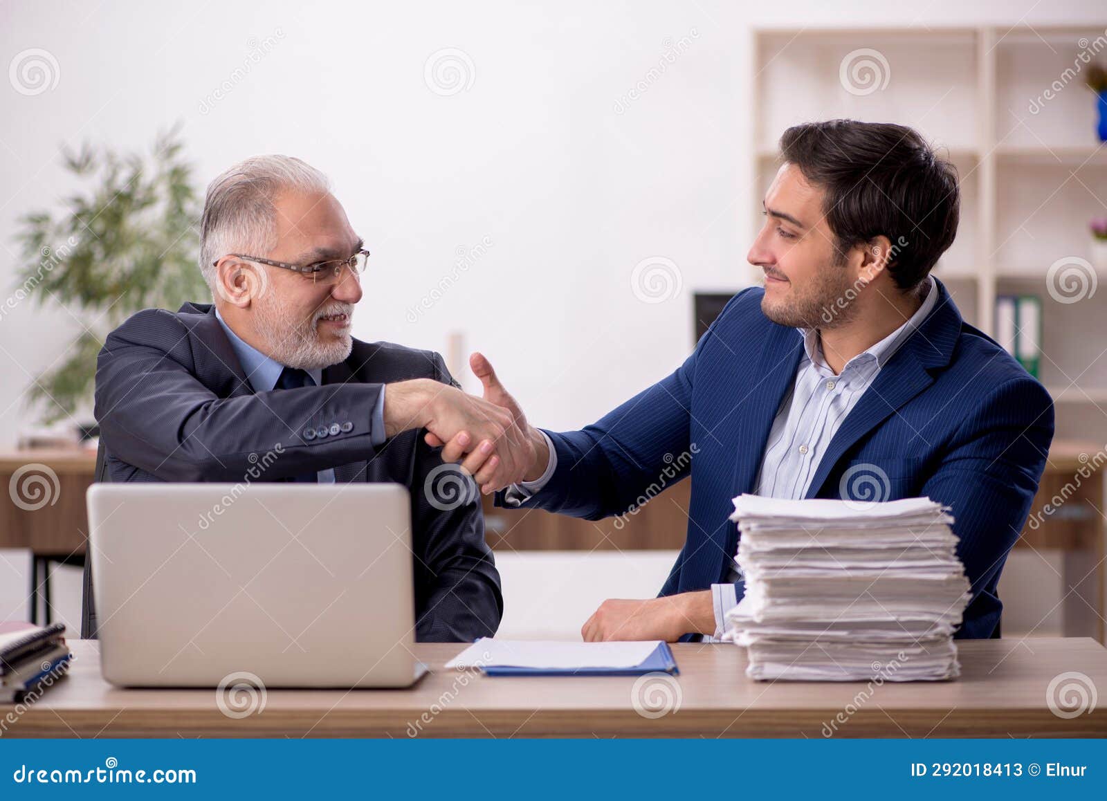Two Male Colleagues Working in the Office Stock Image - Image of ...
