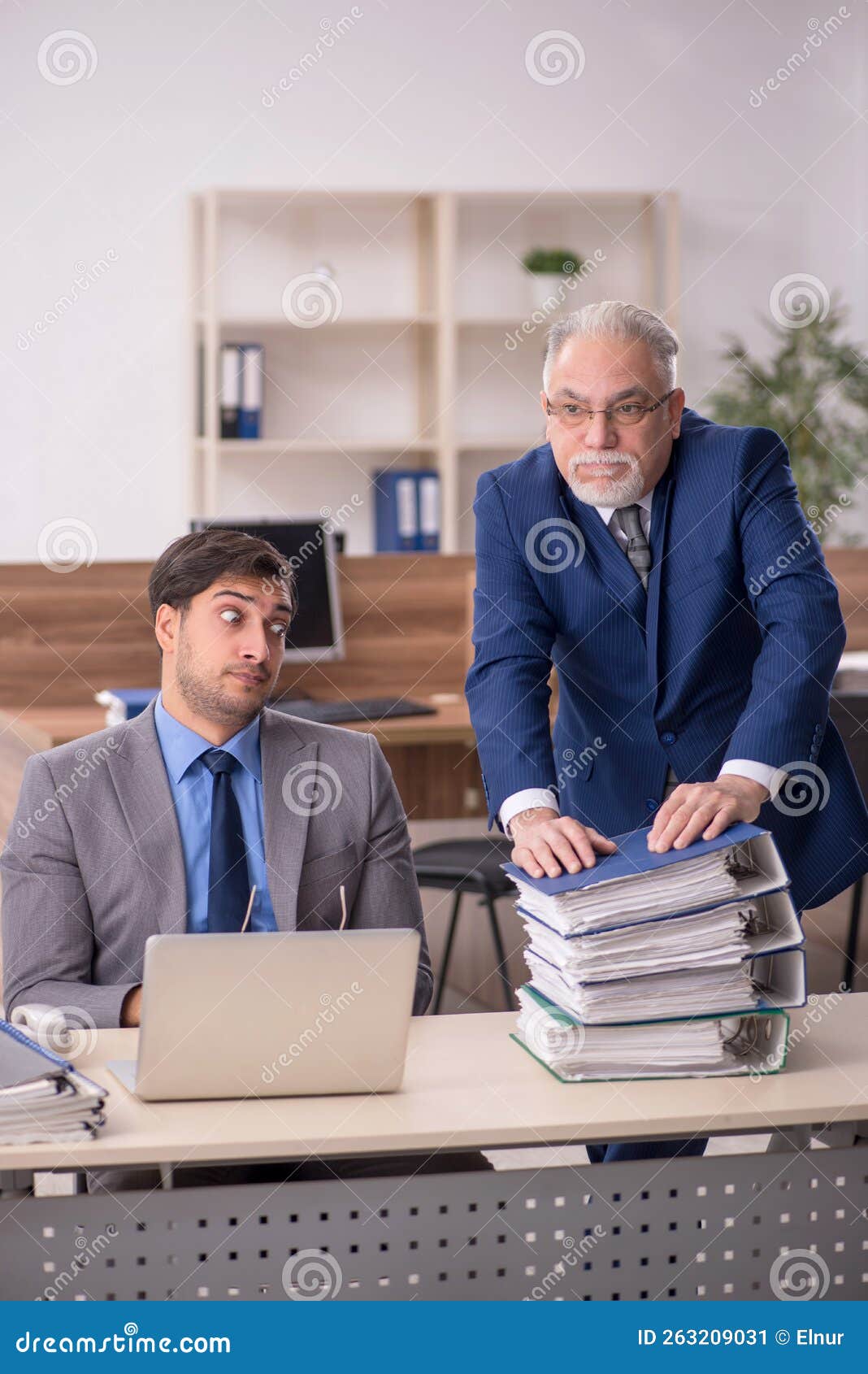 Two Male Colleagues Working in the Office Stock Image - Image of ...