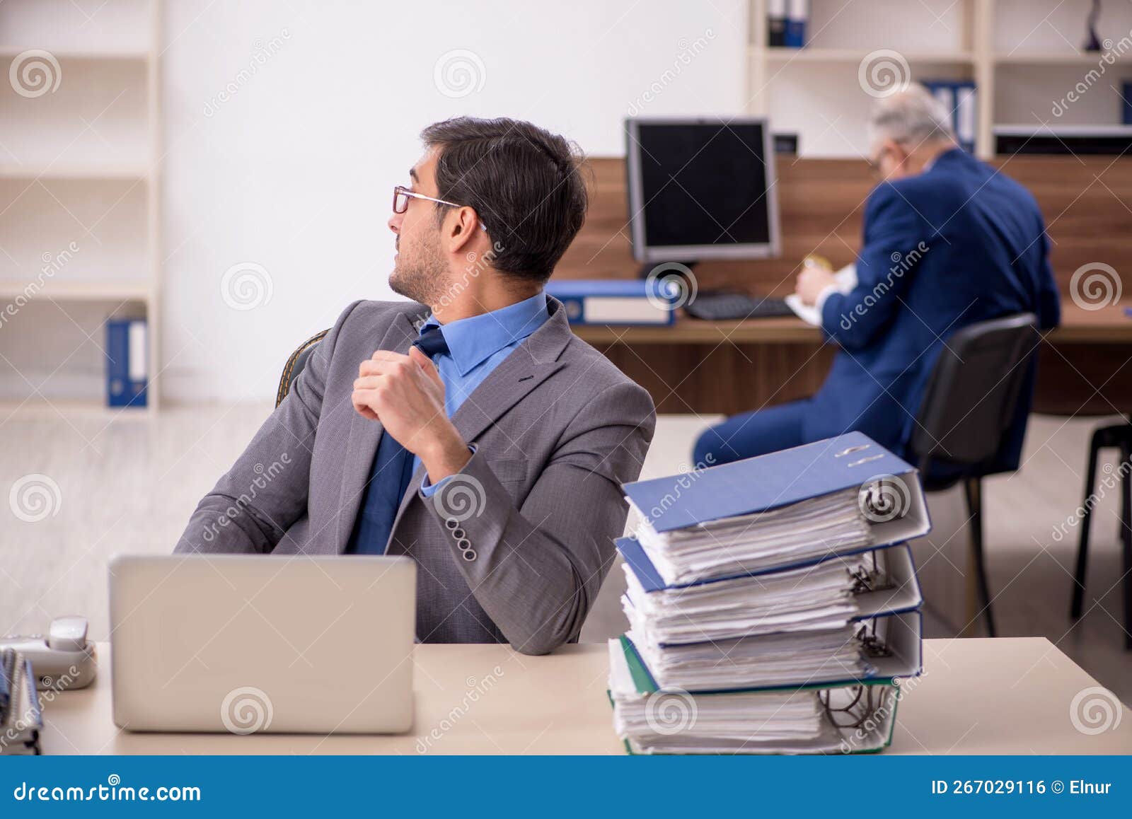 Two Male Colleagues Working in the Office Stock Photo - Image of ...