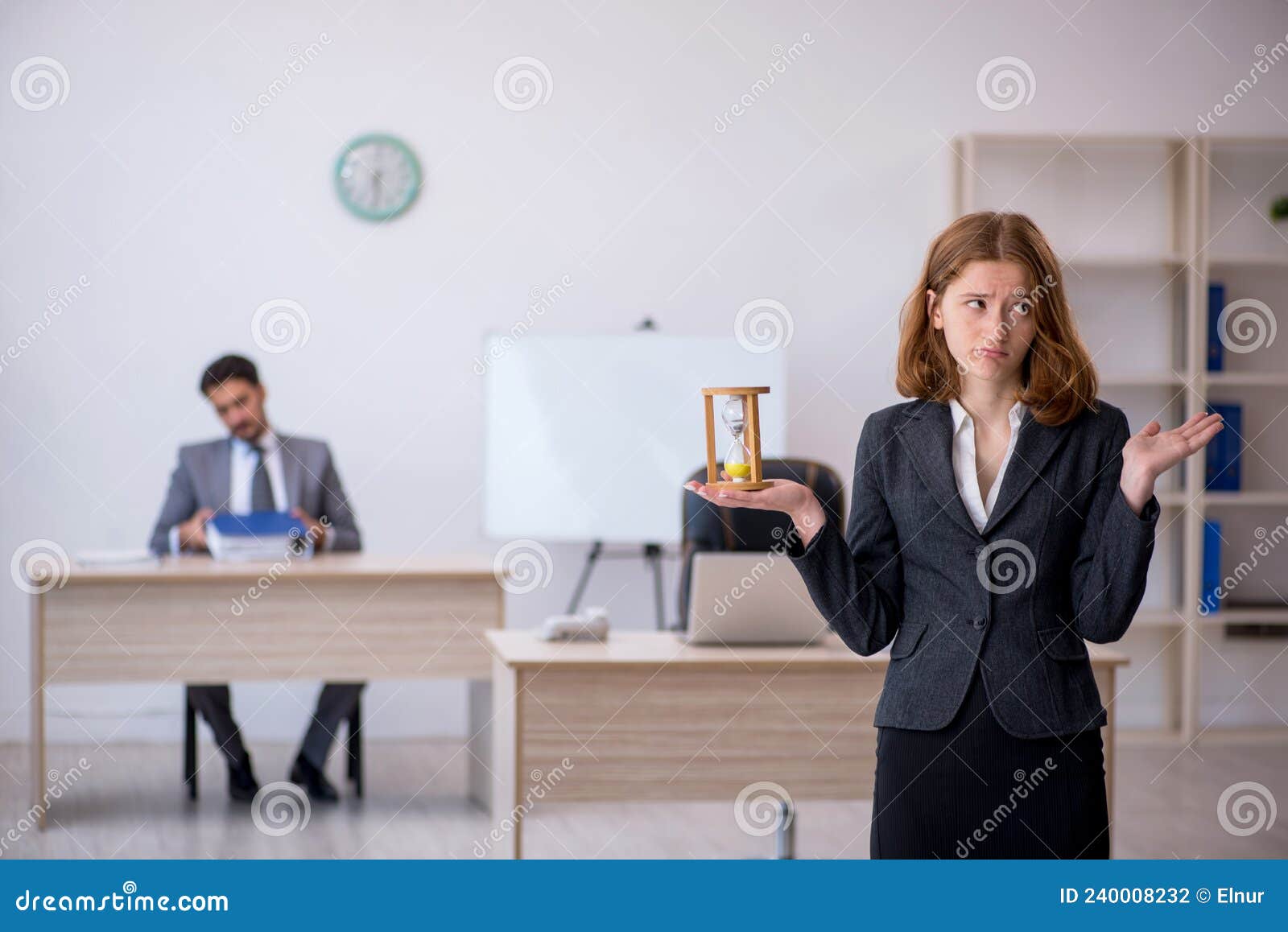 Two Colleagues Working in the Office in Time Management Concept Stock ...