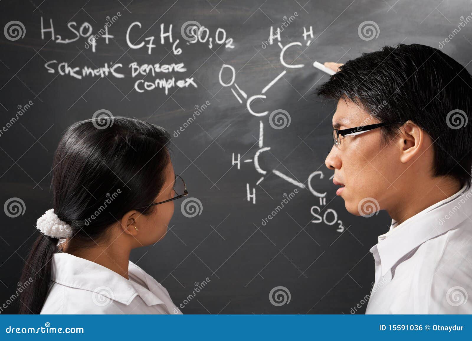 Two College Student Discussing Stock Photo - Image of blackboard ...