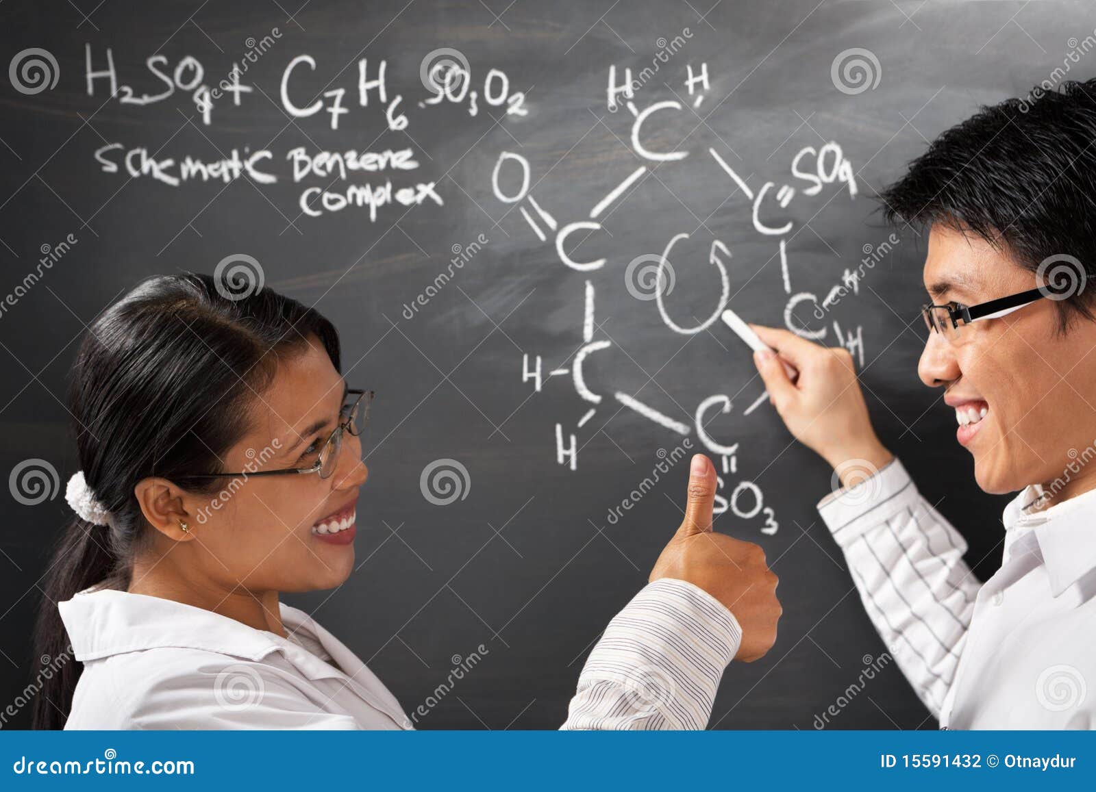 Two College Student Solving Chmestry Problem Stock Photo - Image of ...