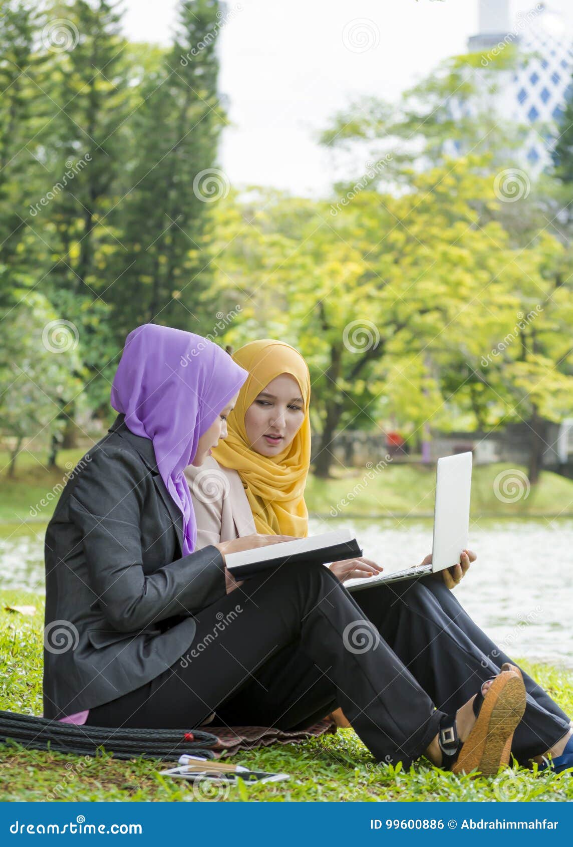 Two College Students Having Discussion and Changing Ideas while Sitting ...
