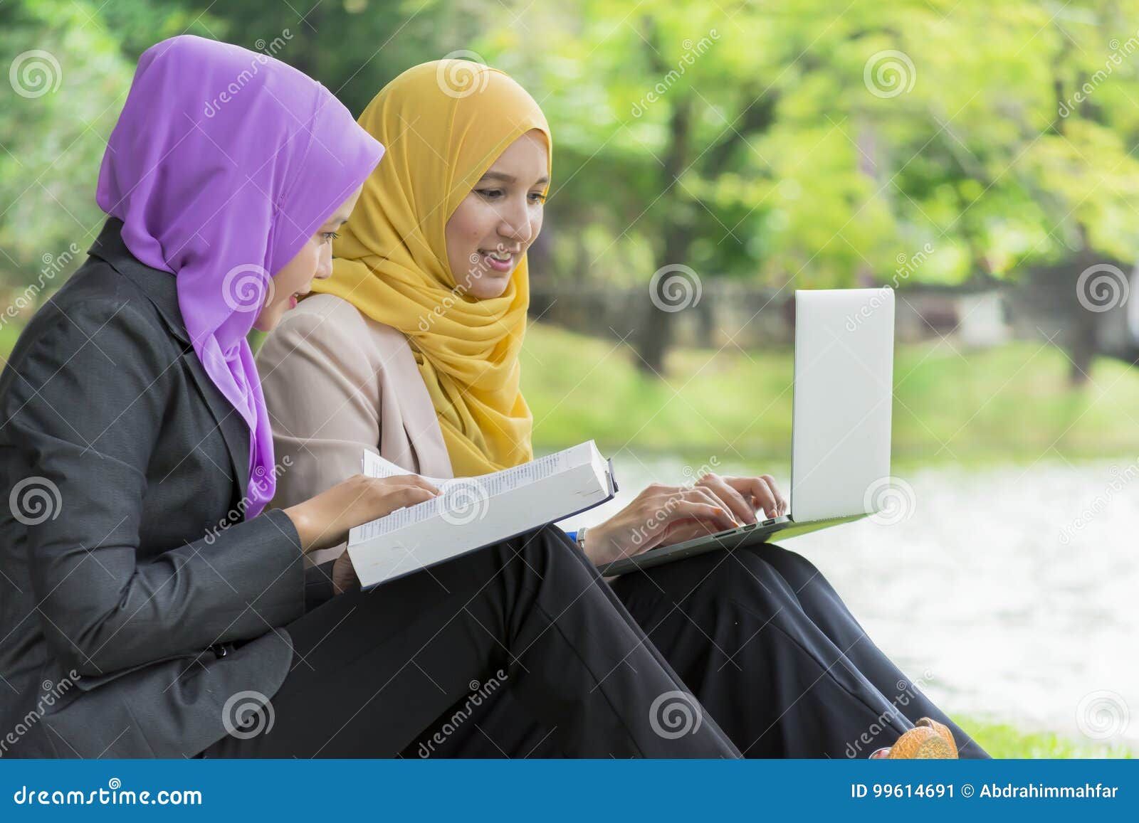 Two College Students Having Discussion and Changing Ideas while Sitting ...