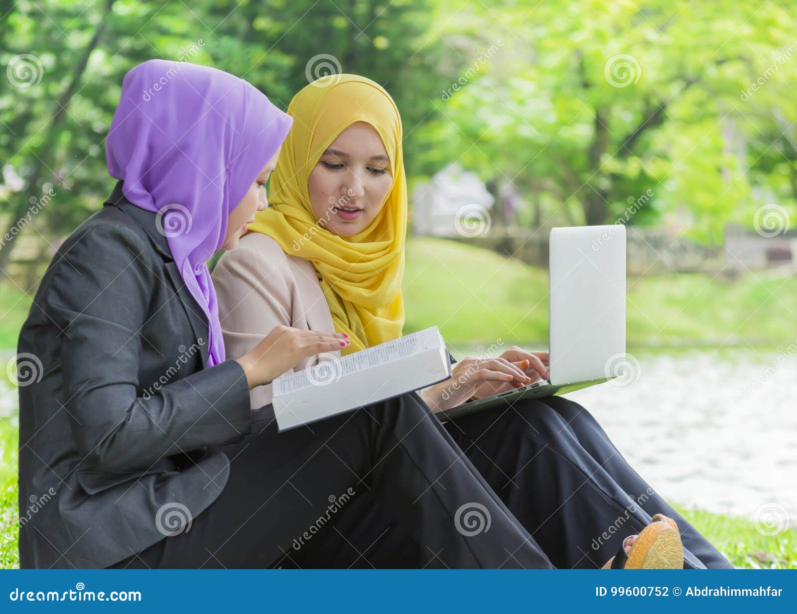 Two College Students Having Discussion and Changing Ideas while Sitting ...
