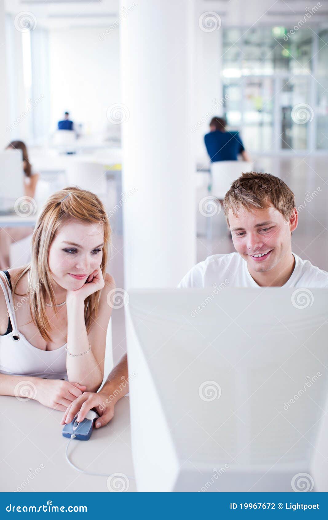 Two College Students Having Fun Studying Together Stock Photo - Image ...