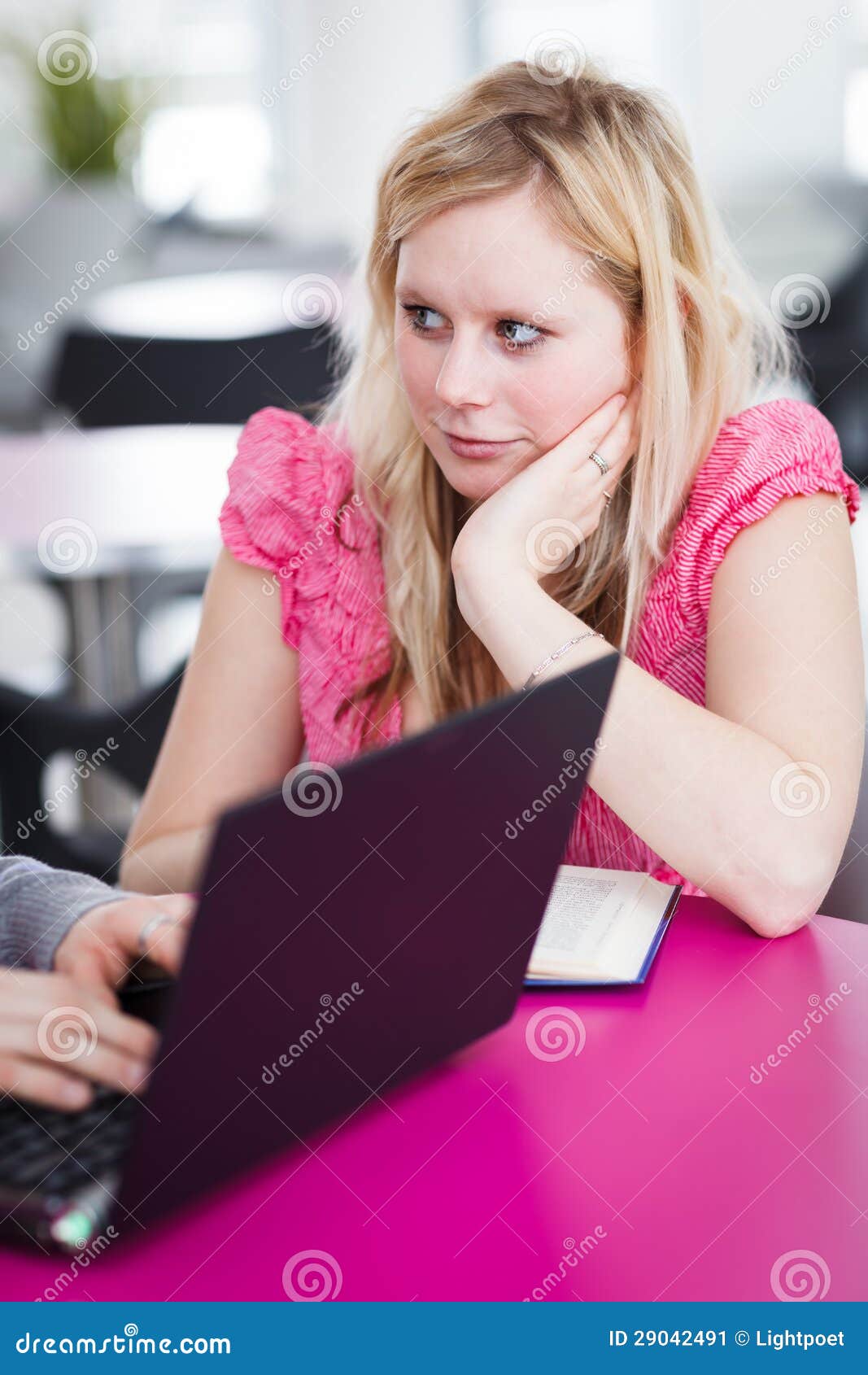 Two College Students Having Fun Studying Together Stock Image - Image ...
