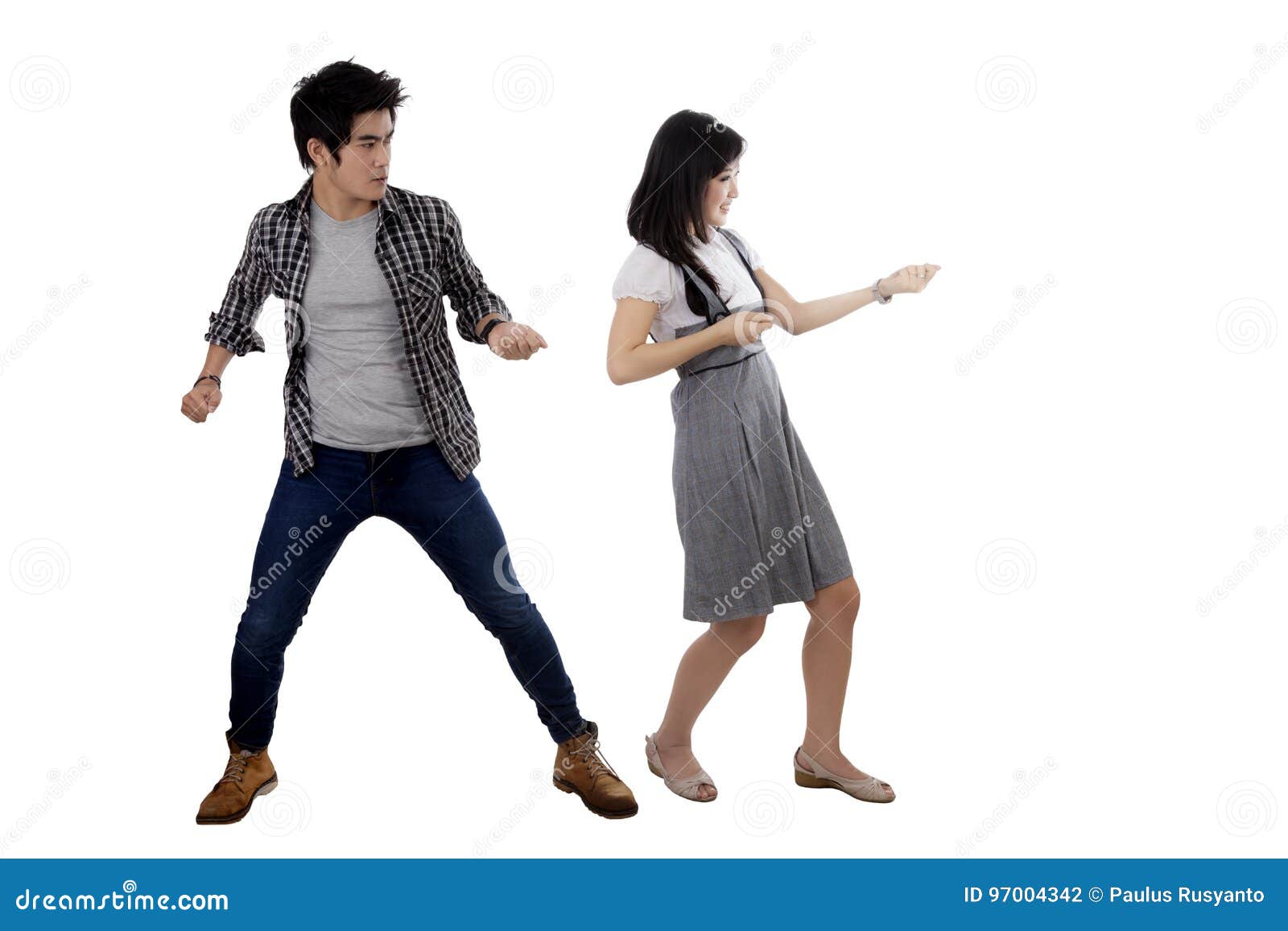 Two College Students Pull Something Stock Photo - Image of knowledge ...