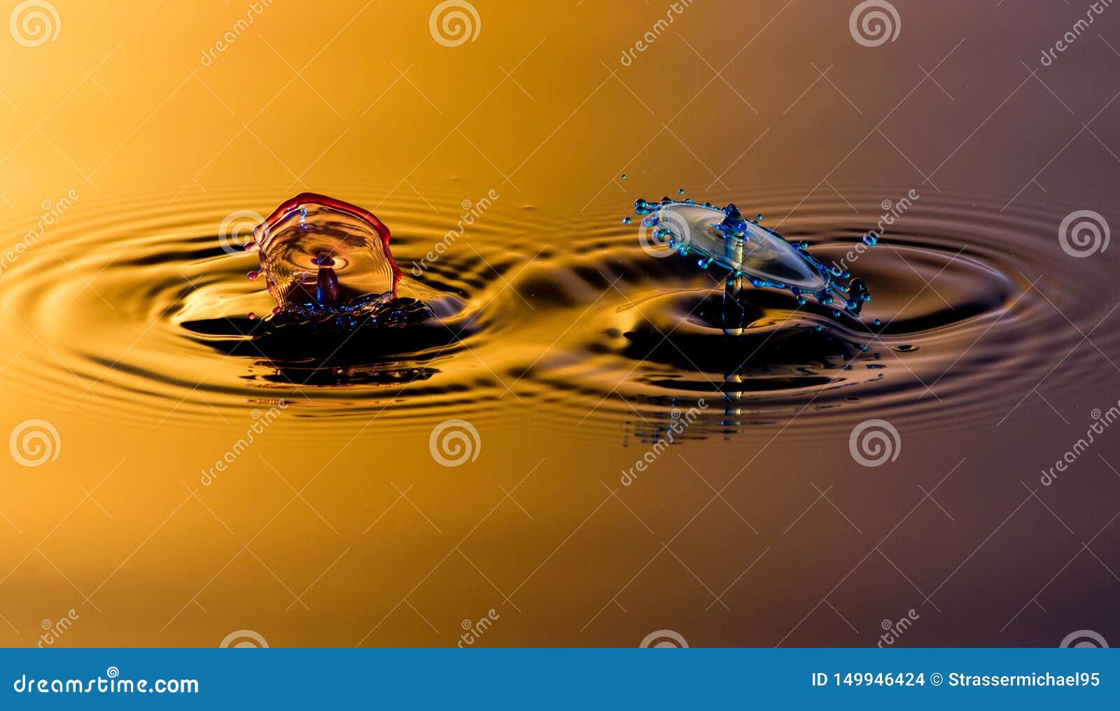 Two Water Splatter and Splash. Stock Photo - Image of dropcollision ...