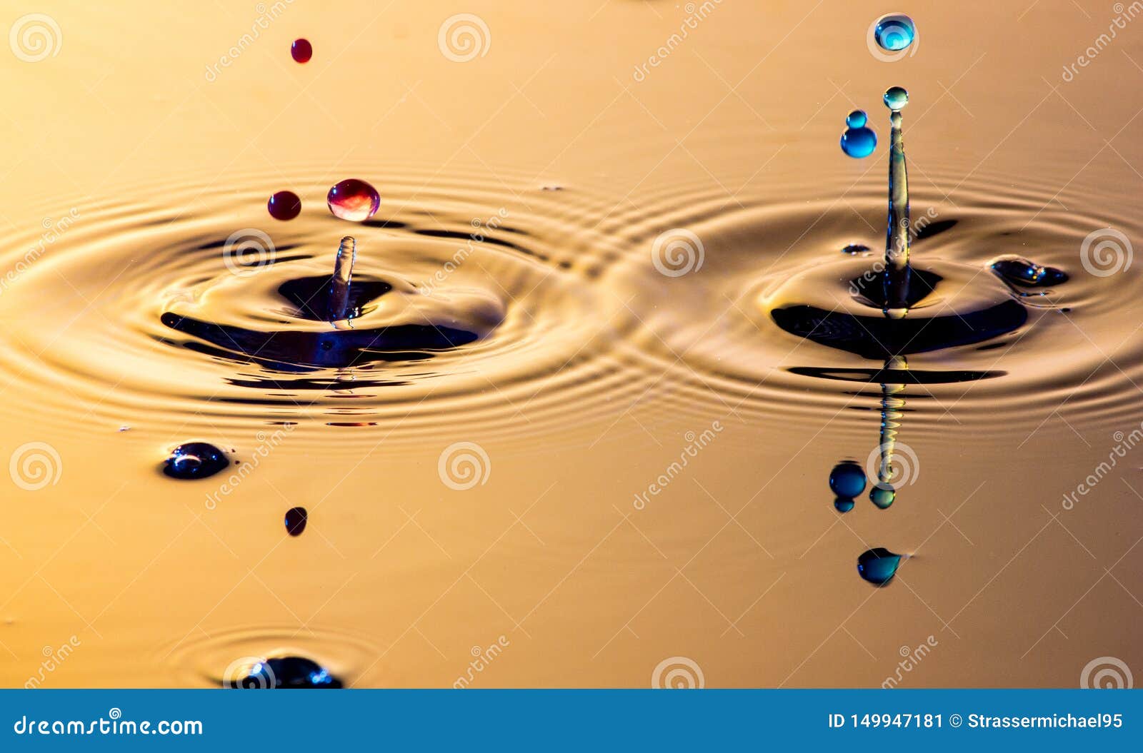 Two Water Splatter and Splash. Stock Image - Image of blue, color ...