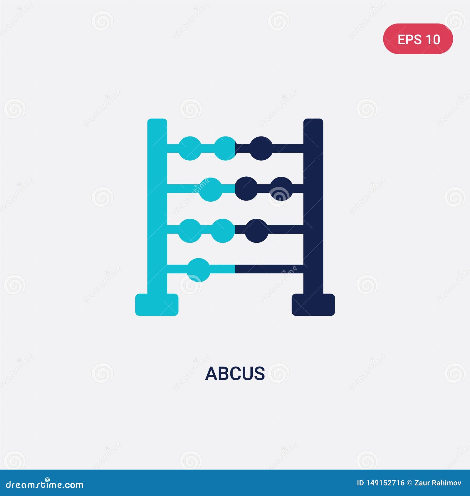 Two Color Abcus Vector Icon from Education Concept. Isolated Blue Abcus ...
