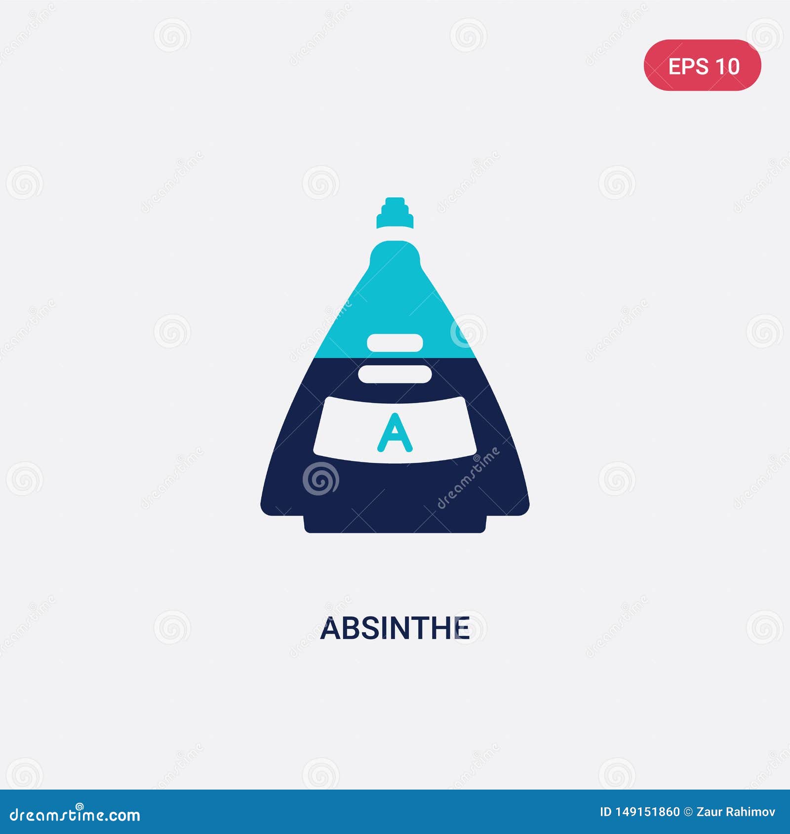 Two Color Absinthe Vector Icon from Drinks Concept. Isolated Blue ...