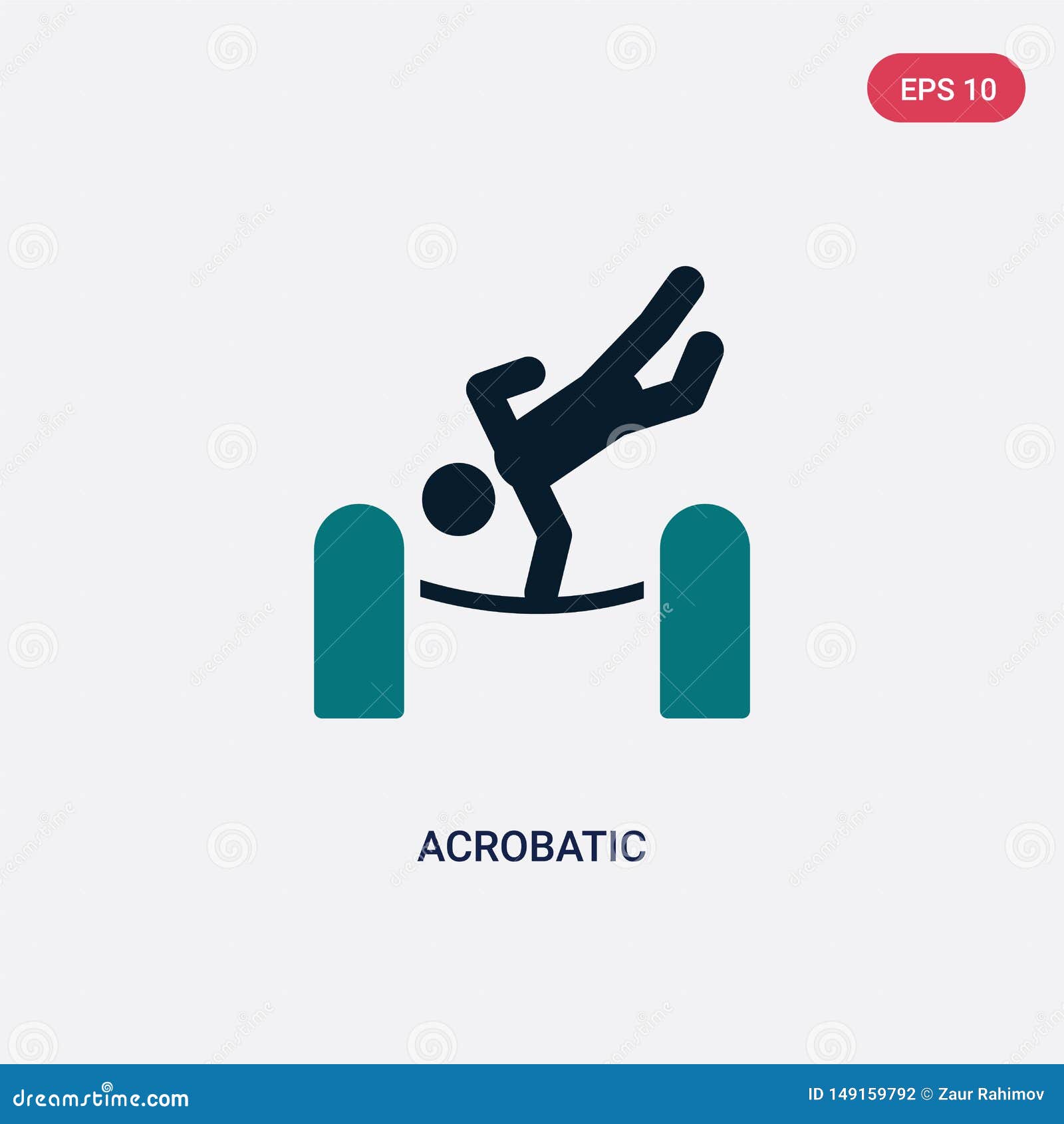 Two Color Acrobatic Vector Icon from Magic Concept. Isolated Blue ...