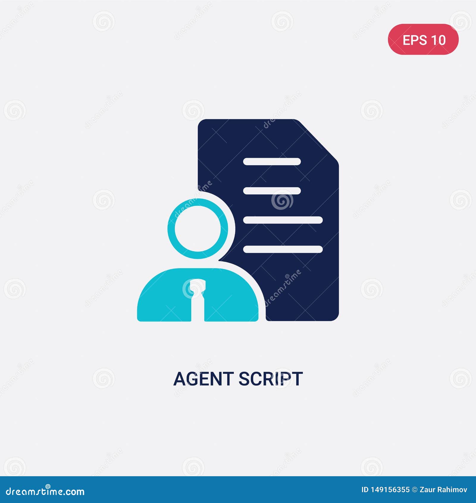 Two Color Agent Script Vector Icon from General-1 Concept. Isolated ...